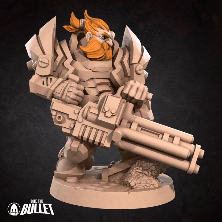 3D Printable Space Dwarf Soldier by Bite the Bullet